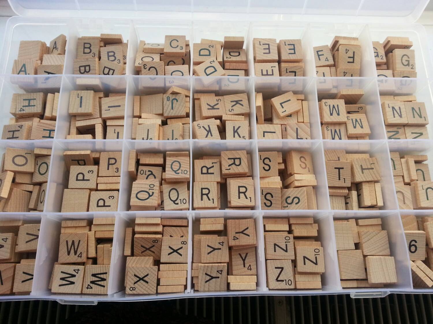 Giant scrabble tiles craft set 700 tiles in a 28 sectioned
