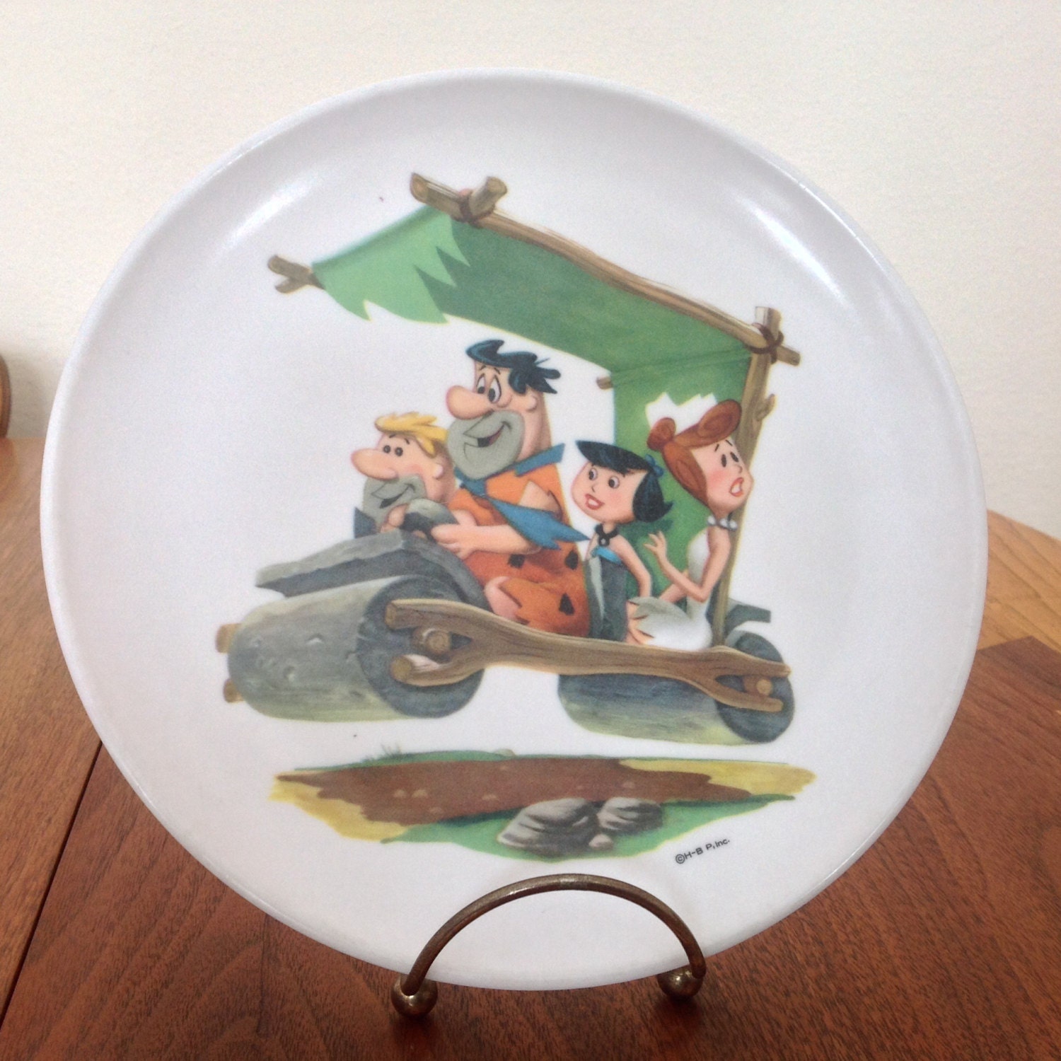 60s The Flintstones Melmac cartoon plate by Hanna Barbera