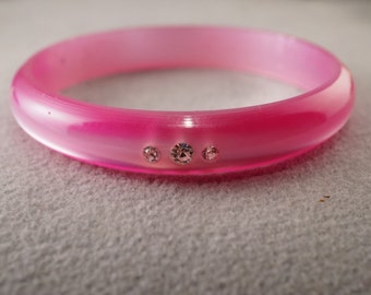 Pink lucite bangle | Etsy