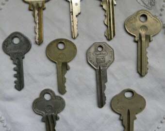 9 Vintage Keys - Old Keys - Steampunk - Altered Art - Mixed Media ...