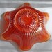 Vintage Carnival Glass Bowl. Rays Pattern and Crimped Edge