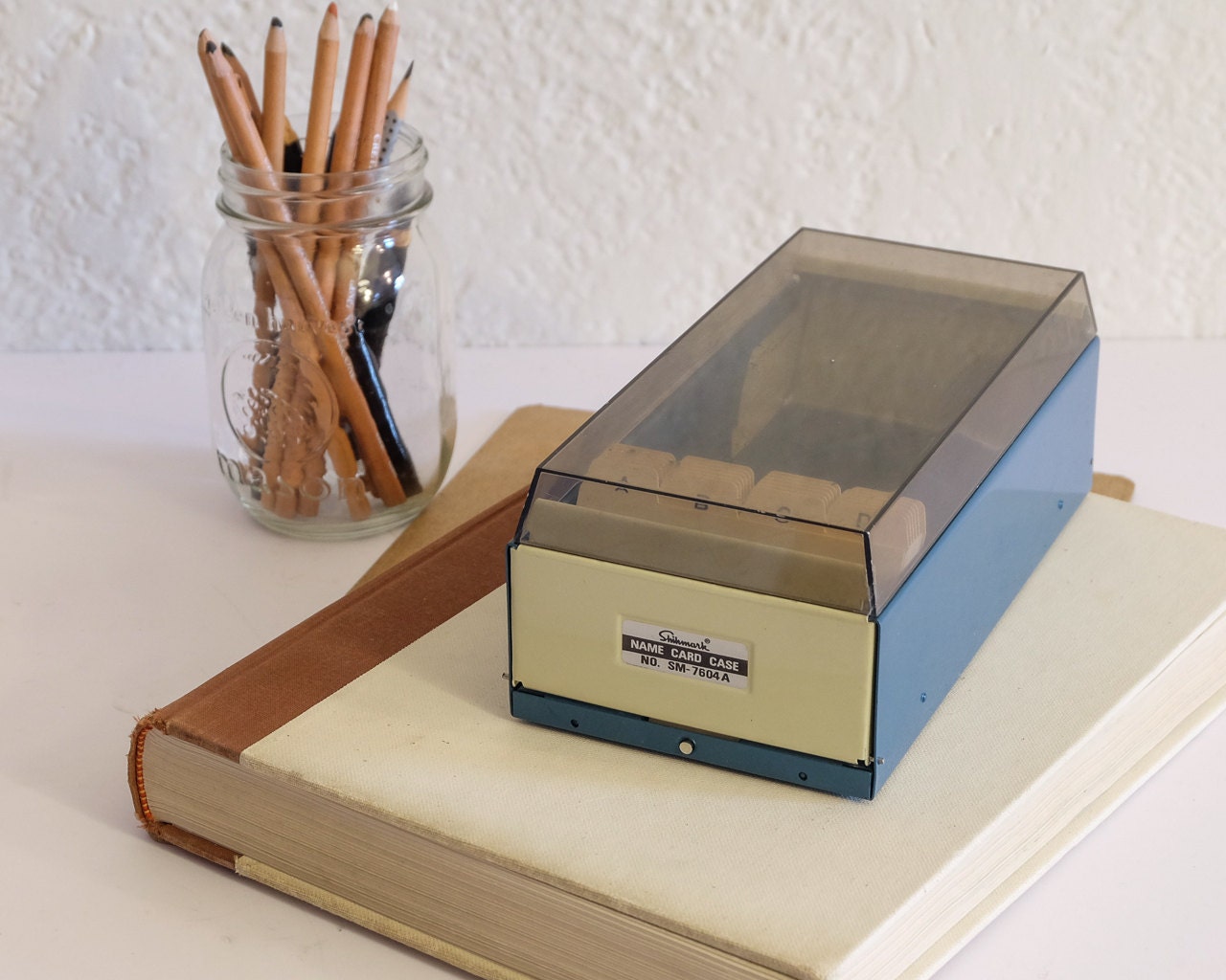 Vintage metalic storage – file box with index cards – modern industrial ...