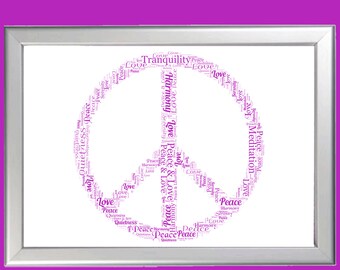 Peace word art | Etsy