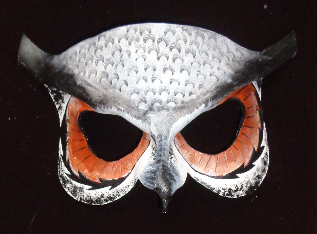 Leather Great Horned Owl Mask