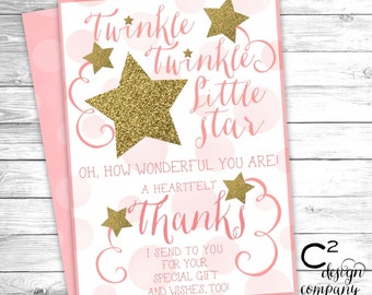 Star thank you card | Etsy
