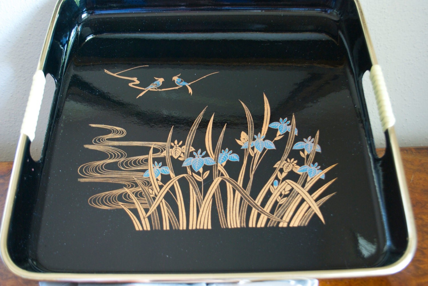 Vintage 60’s Japanese Lacquered serving tray by Toyo (8-1/2″ X 8-1/2 ...