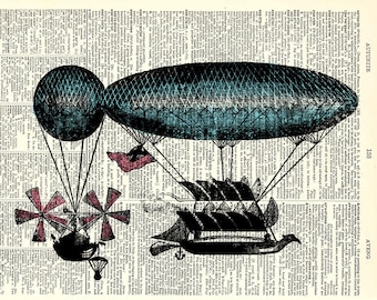 Skeleton art print. Fun Vintage dictionary page by BookwormSalon