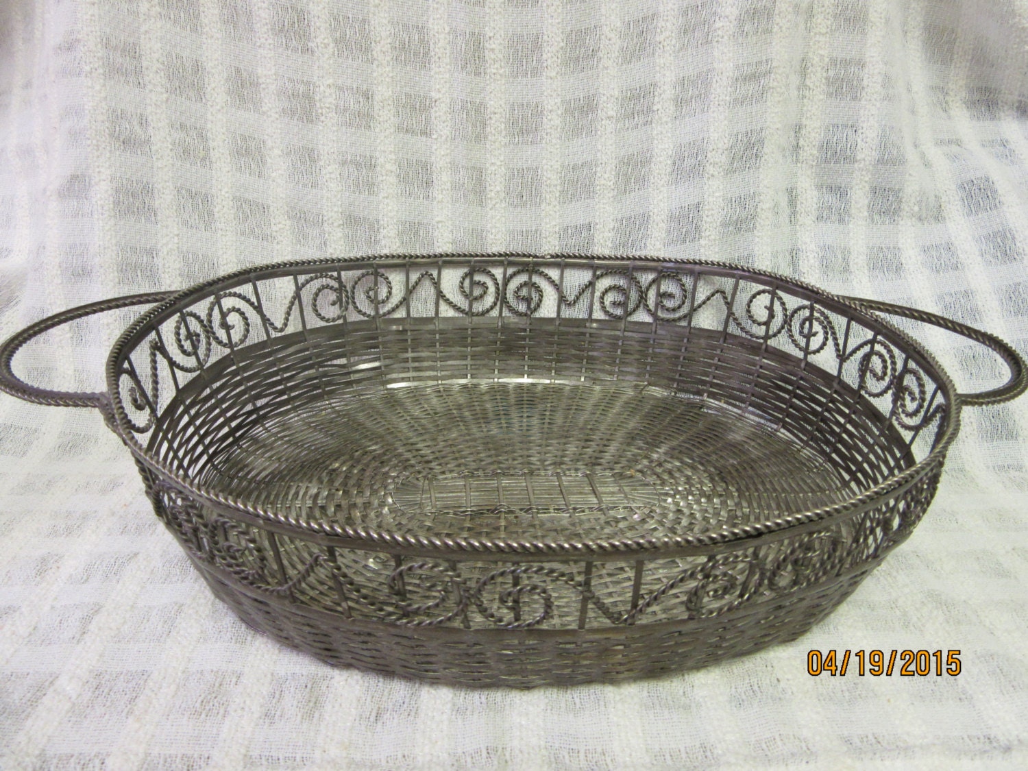 Basket Silver Plated Wire, two handle Oval Kitchen Basket – Haute Juice