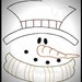 Primitive Redwork Snowman Machine Embroidery Design Instant