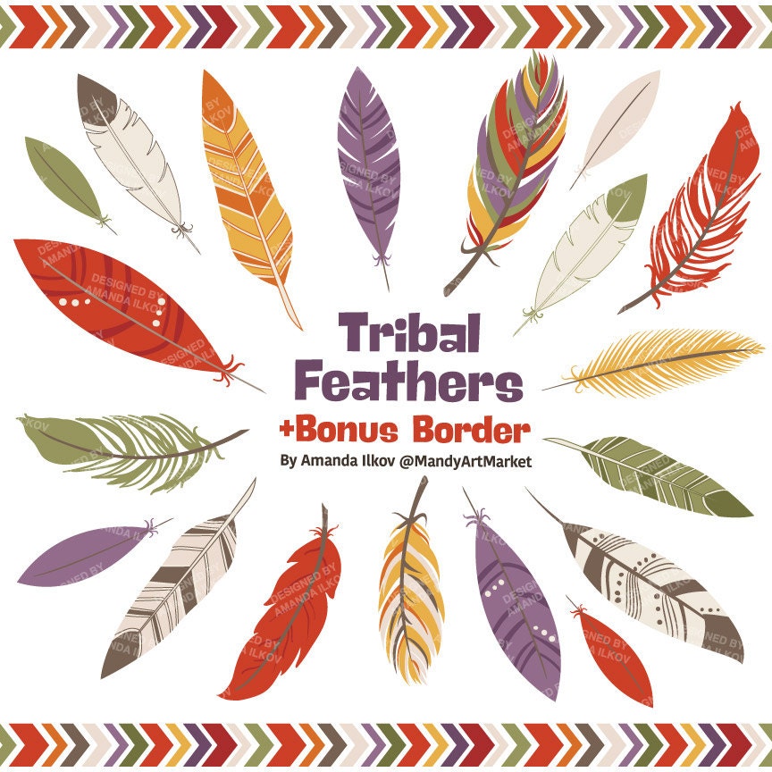 Professional Tribal Feathers Clipart & Vectors in Autumn