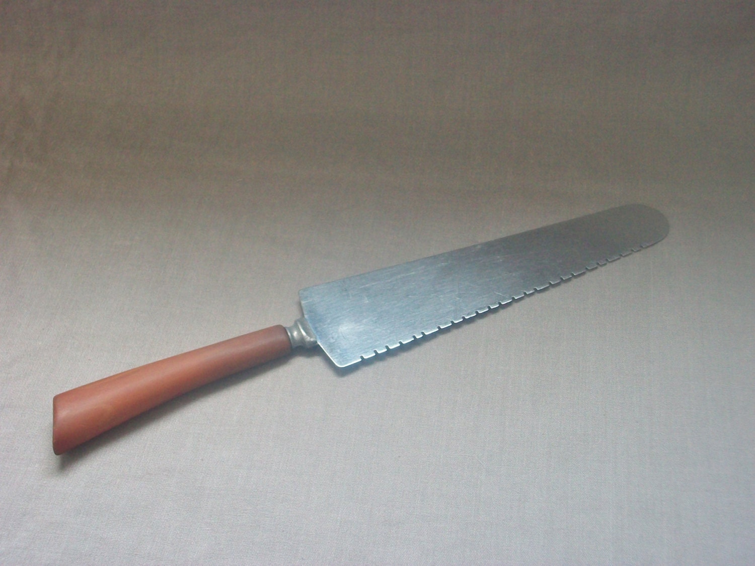 Stainless Steel Cake Cutter, Vintage Cake Server Knife with Brown ...