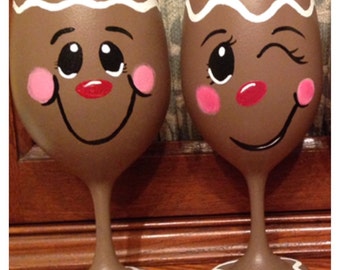 Popular items for holiday wine glasses on Etsy