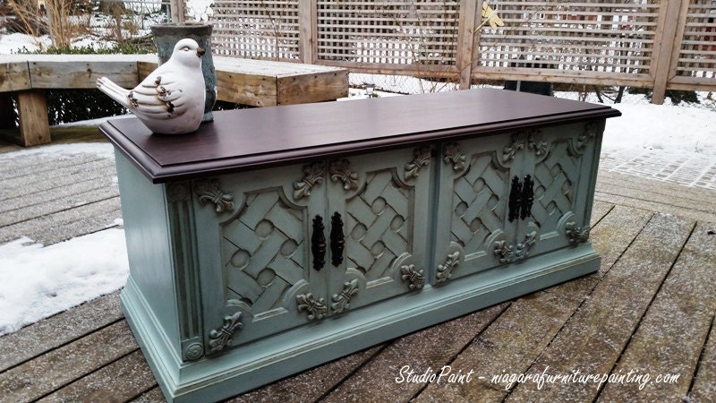 Painted Vintage Lane cedar chest Annie Sloan Chalk Paint java gel stain ...