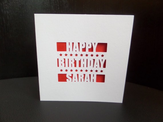Happy Birthday Name Cut Out Card