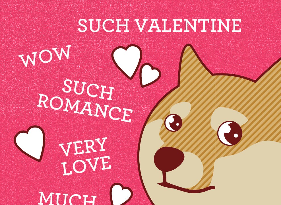 Funny Valentine Card Such Valentine Doge by TinyBeeCards on Etsy