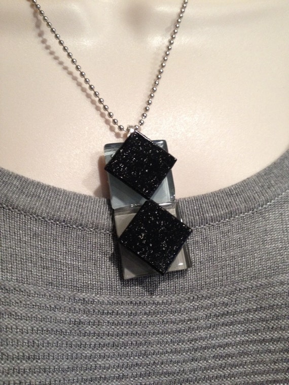 Items similar to Glass Tile Pendant Necklace on Etsy