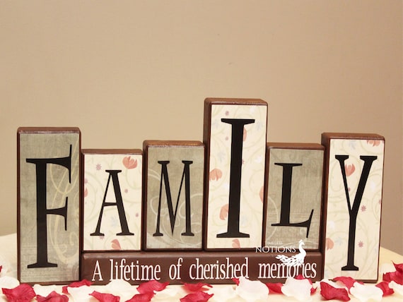 Items similar to Family A Lifetime of Cherished Memories, Word Wood ...
