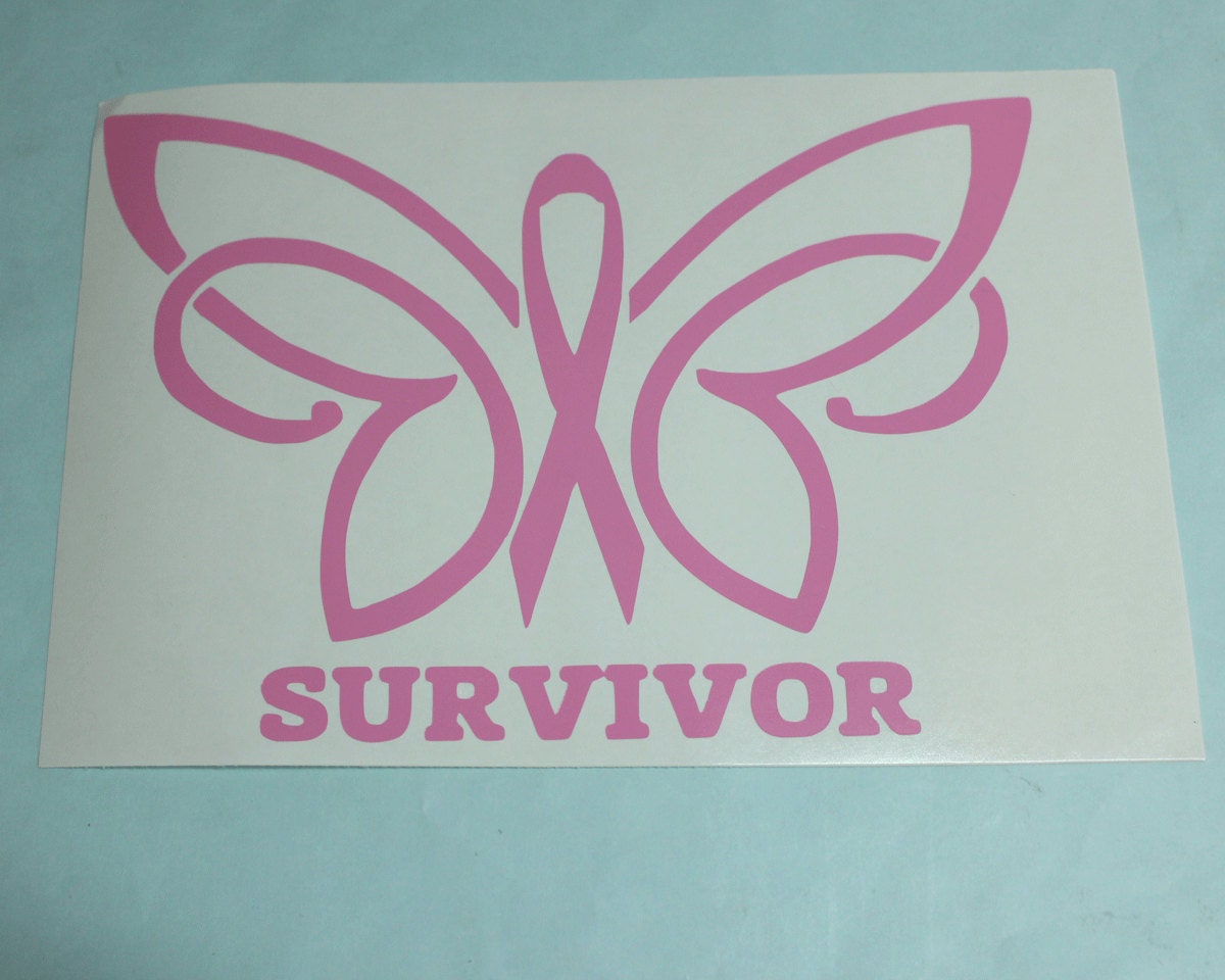 Breast Cancer Car Decal Pink Ribbon Decal by stickemupBreeLee