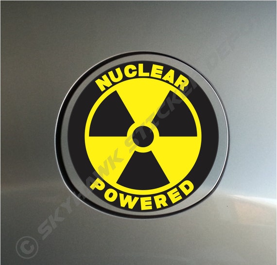 Nuclear Powered Funny Bumper Sticker Vinyl Decal Nuke Sticker