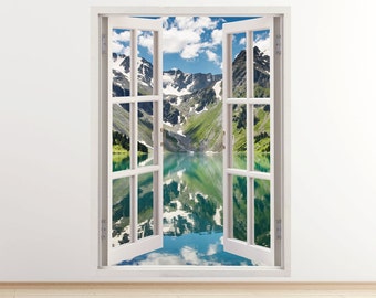 lake wall decal vertical 3D window lake by 3DWindowWallStickers