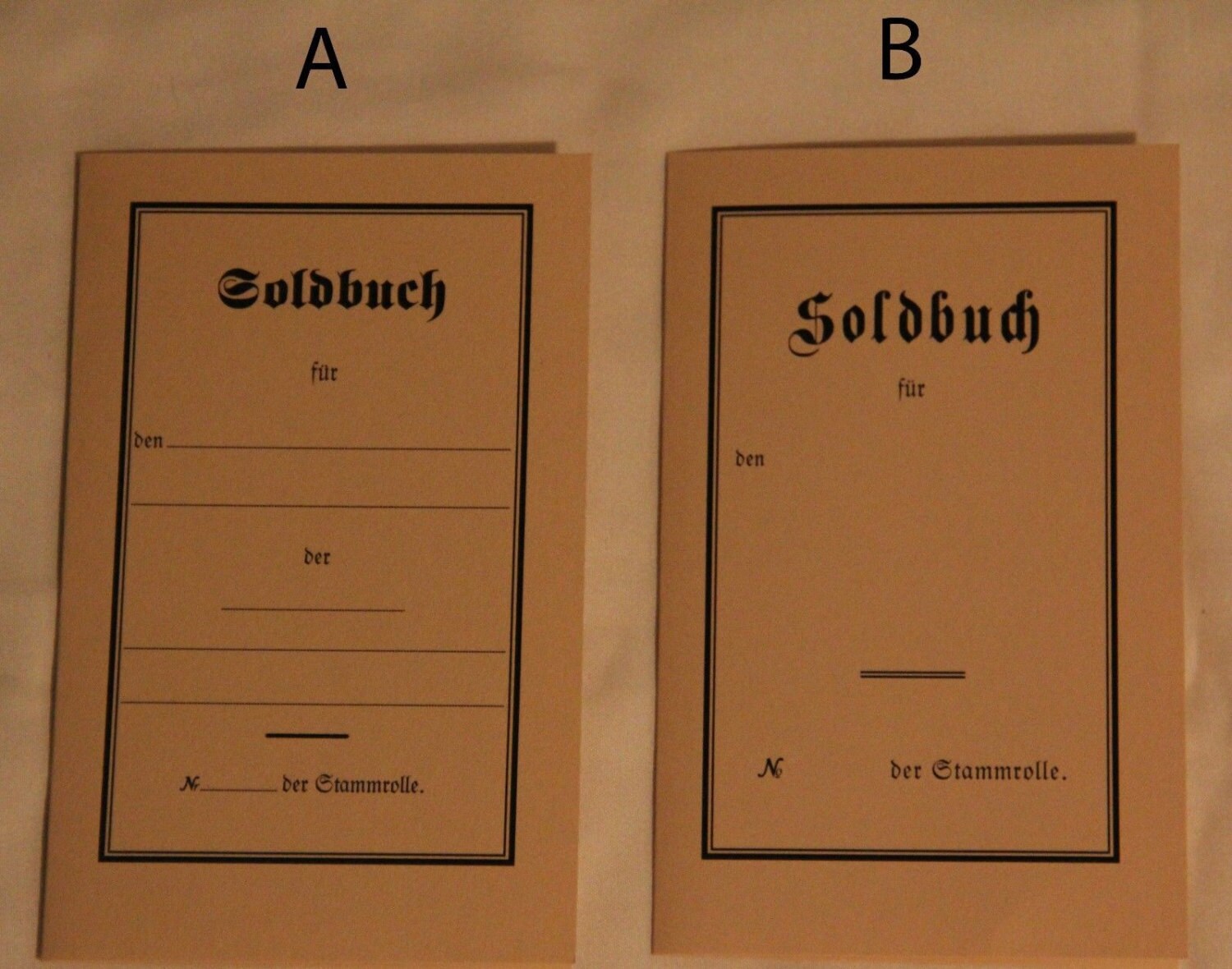WW1 German Soldbuch Reproduction