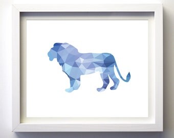 Geometric lion | Etsy
