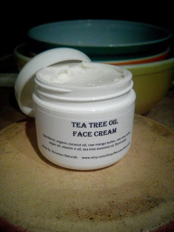 Tea tree oil face cream 2 oz by NouveauNaturalsKs on Etsy