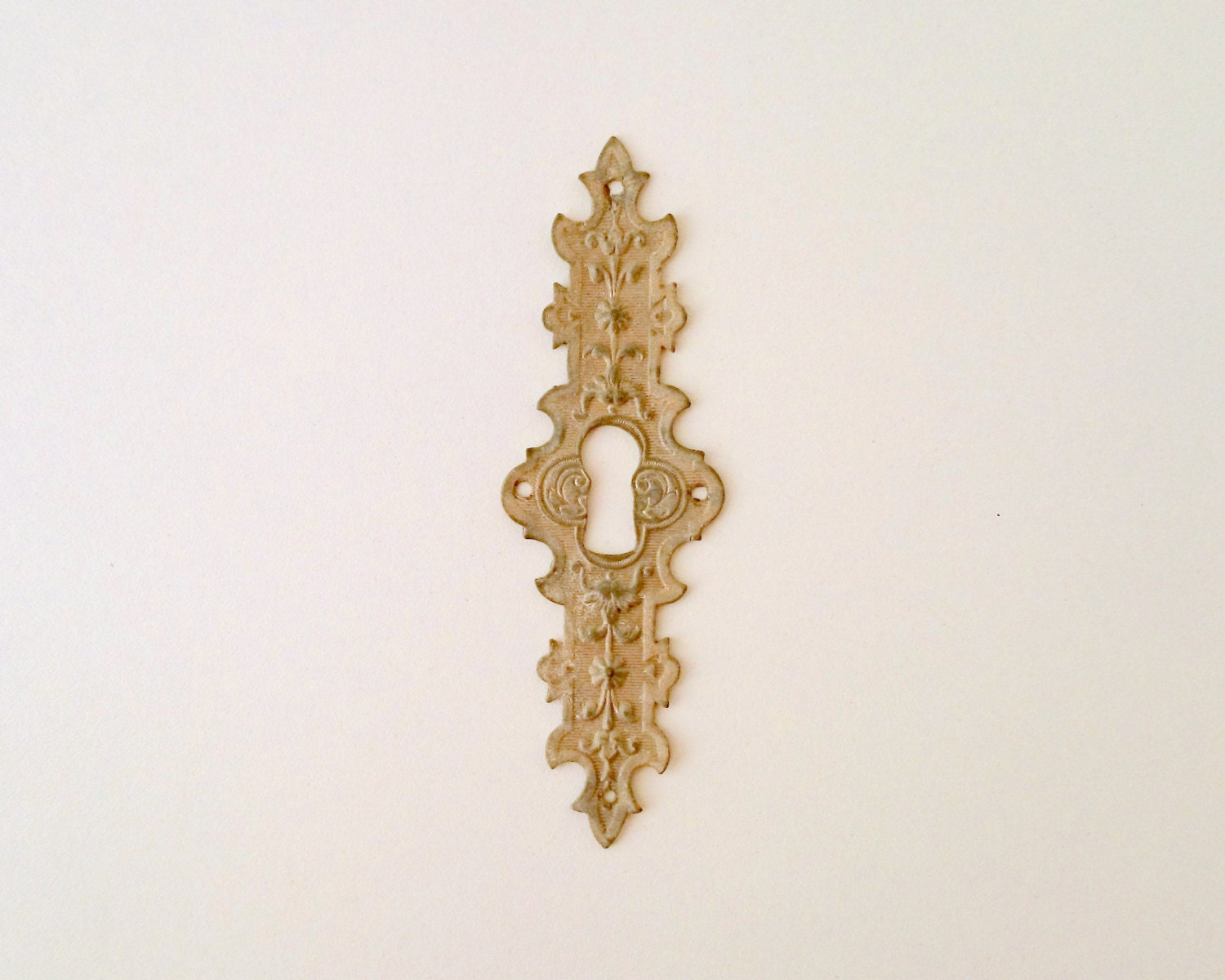 Antique Escutcheon Metal Keyhole cover / by HooksAndHardware