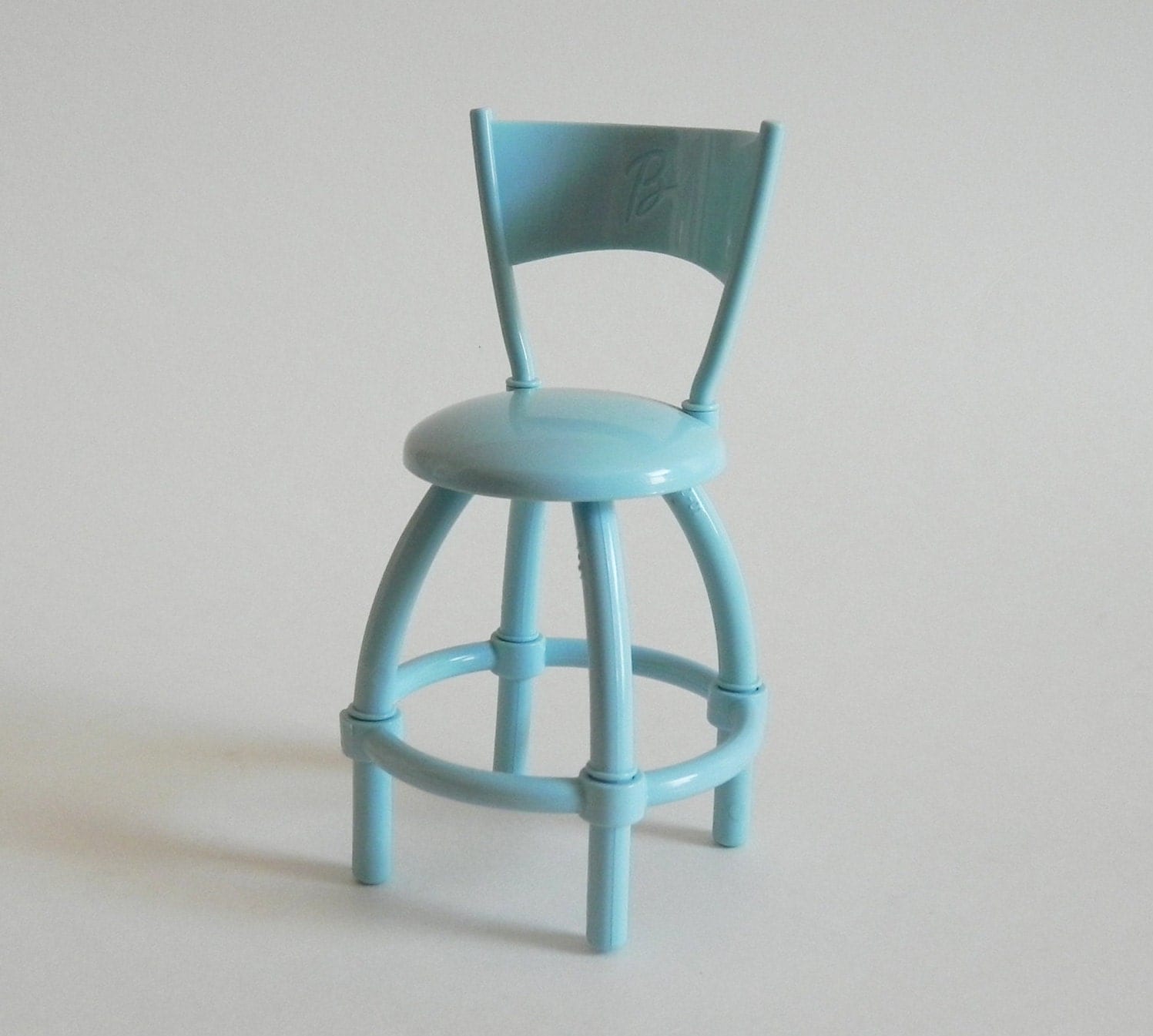 Vintage baby blue Barbie bar stool with signature “B” – Haute Juice