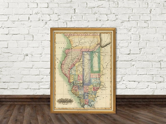 Illinois map Antique map of Illinois Historic maps