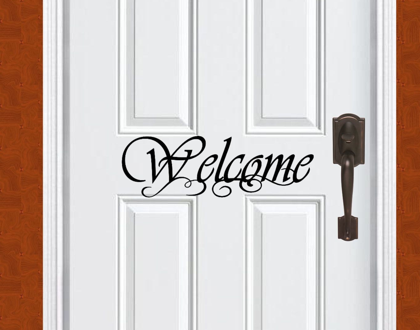 Fancy Welcome Front Door Vinyl Decal Easier Than Paint or