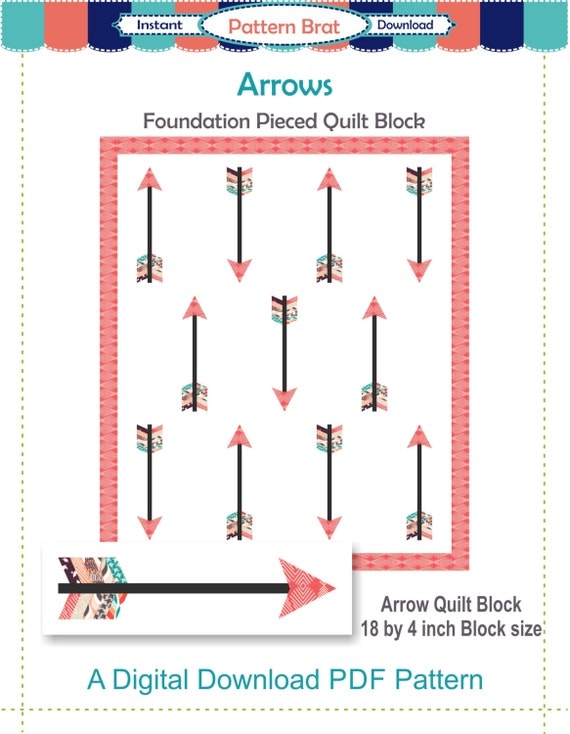 ARROW Quilt Block Pattern Instant Download Paper by PatternBrat