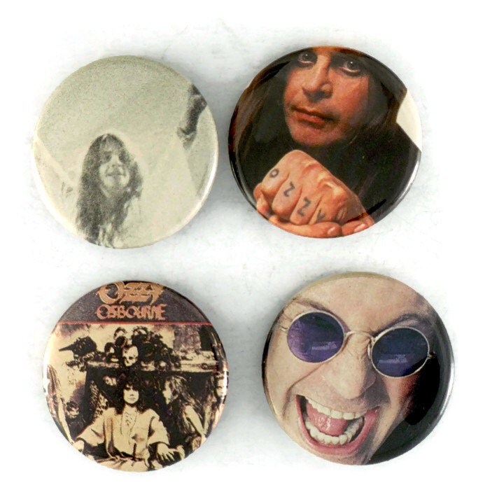 OZZY / Black Sabbath Pin Set 4 Original Rock Music Buttons Pop Art ...