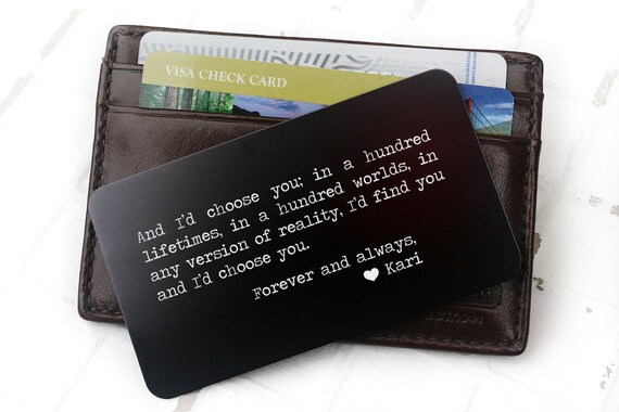 Personalized Wallet Card, Metal Wallet Insert, Custom Wallet Insert ...