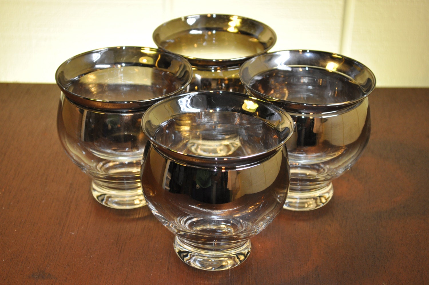 Shrimp Cocktail Vessels Vintage Dining 1960s Dishes Silver Fade Dorothy ...