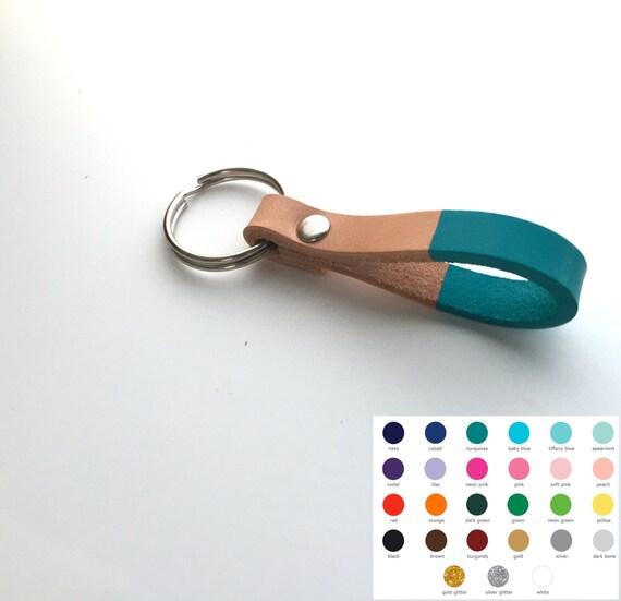 Custom Color Leather Keychain