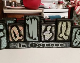Popular items for family block letters on Etsy