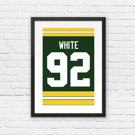 Reggie White Number 92 Green Bay Packers by FineSportsPrints