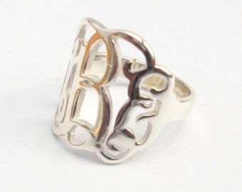 Custom Monogram RingPersonalized Nameplate Monogram Initial