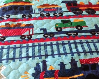 Train quilt | Etsy
