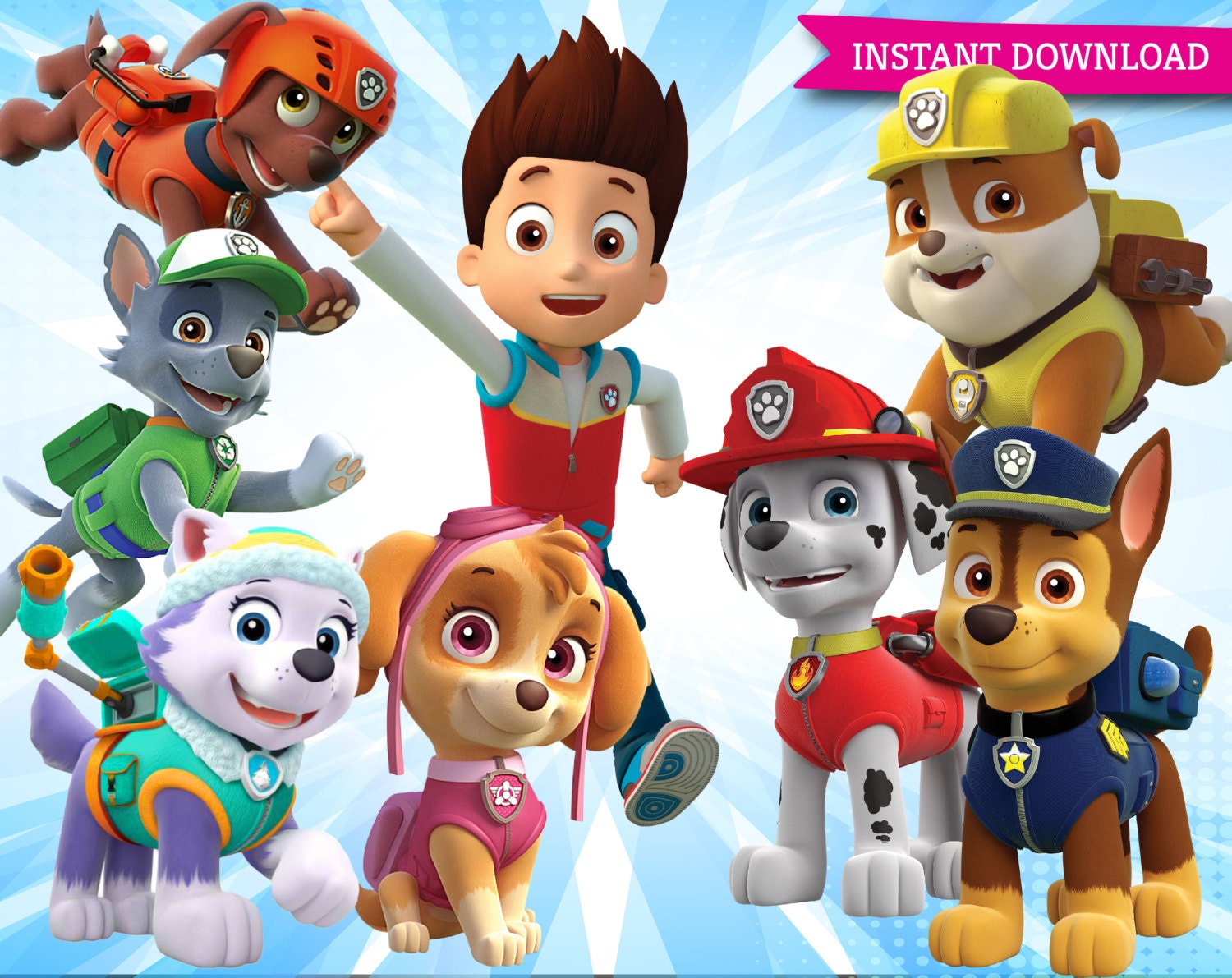 Paw Patrol Clipart Printable Pictures by ClipartStation on Etsy