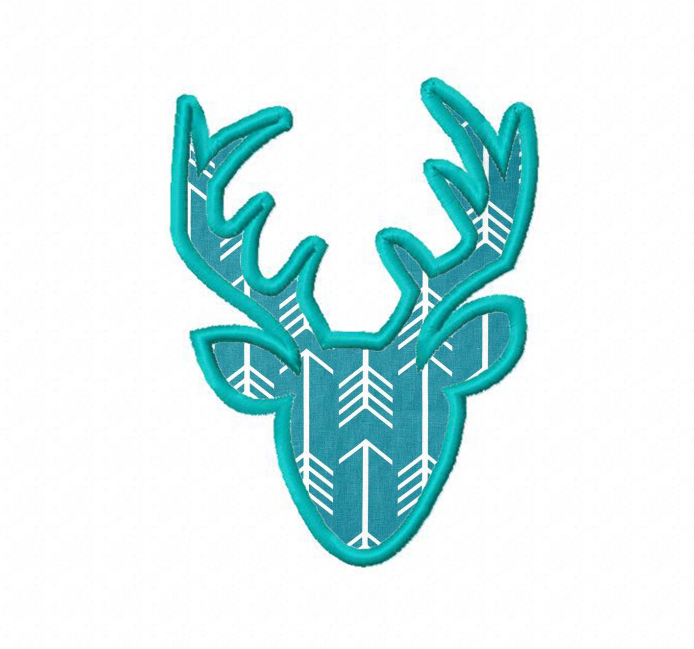INSTANT DOWNLOAD. Deer head applique embroidery design. Doe