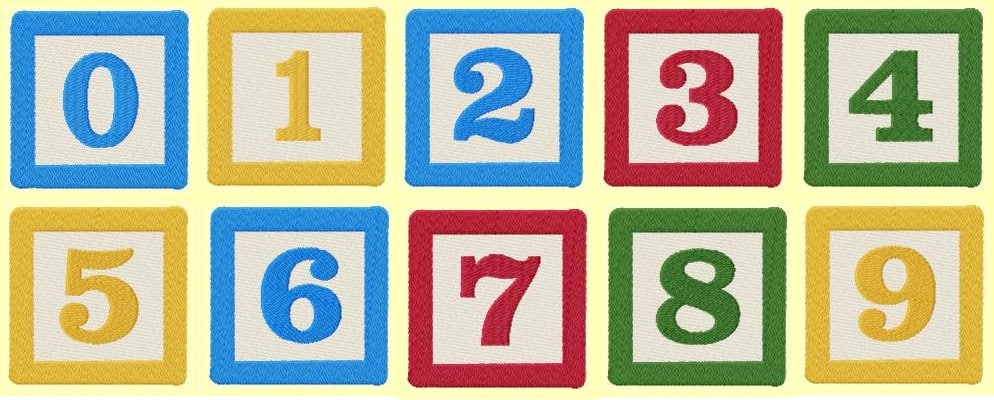 3 inch Building Block Letters and Numbers Machine Embroidery