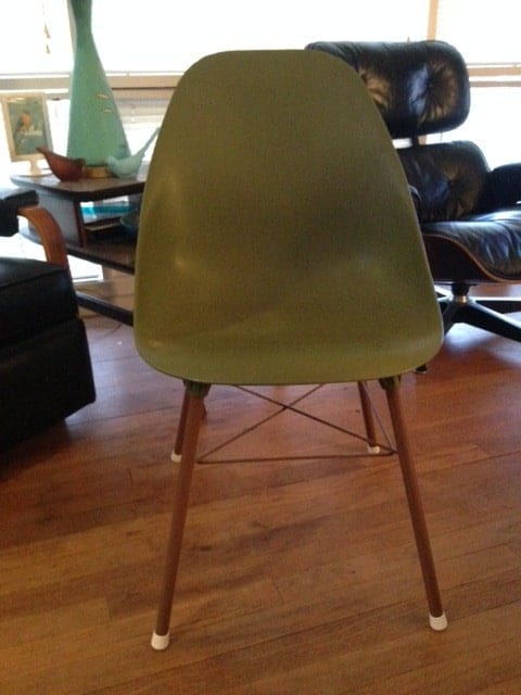 Pair of Vintage Shell Chairs – Avocado Green – Molded Plastic – Like ...