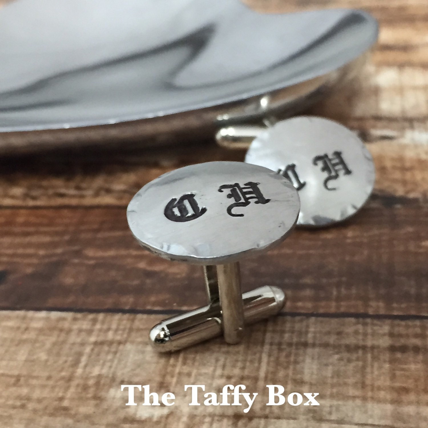 Hand Stamped Custom Cuff Links by TheTaffyBox on Etsy
