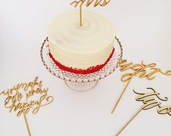 Wood cake topper | Etsy