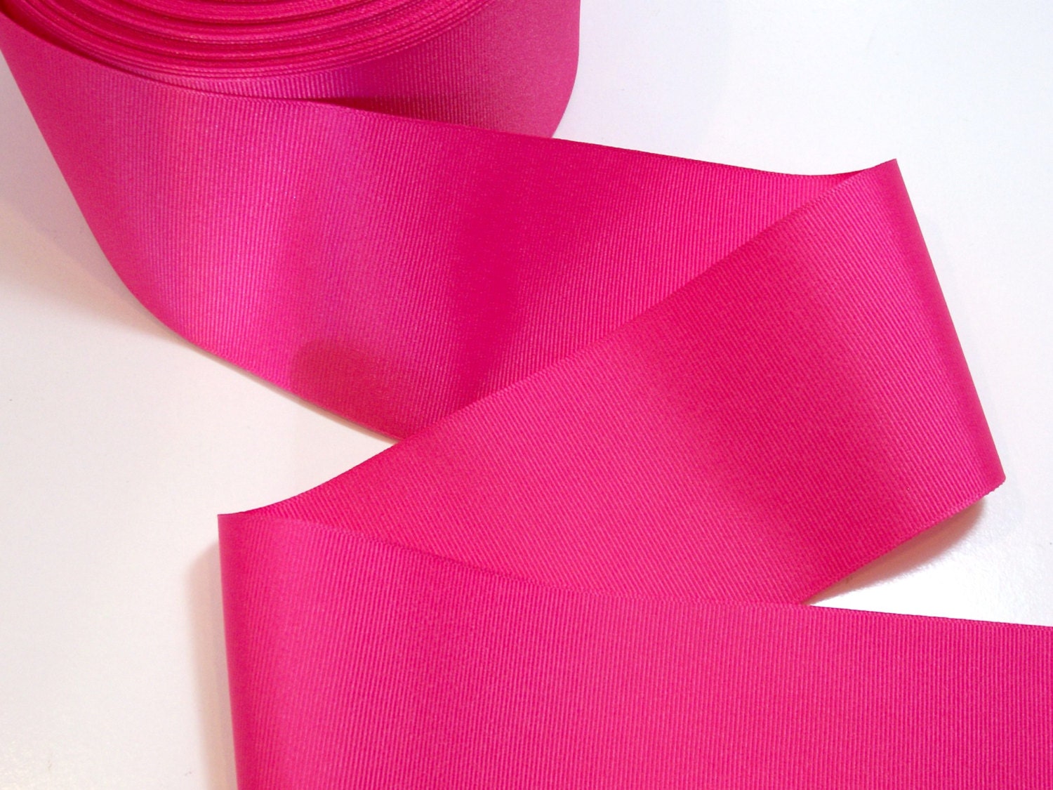 Wide Pink Ribbon Dark Rose Pink Grosgrain Ribbon 3 inches