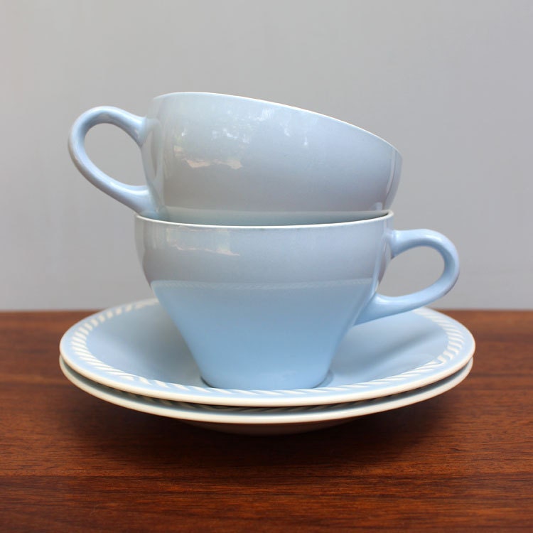 Figgjo Flint Sissel Blue cup and saucer set. 1950s mid century modern ...