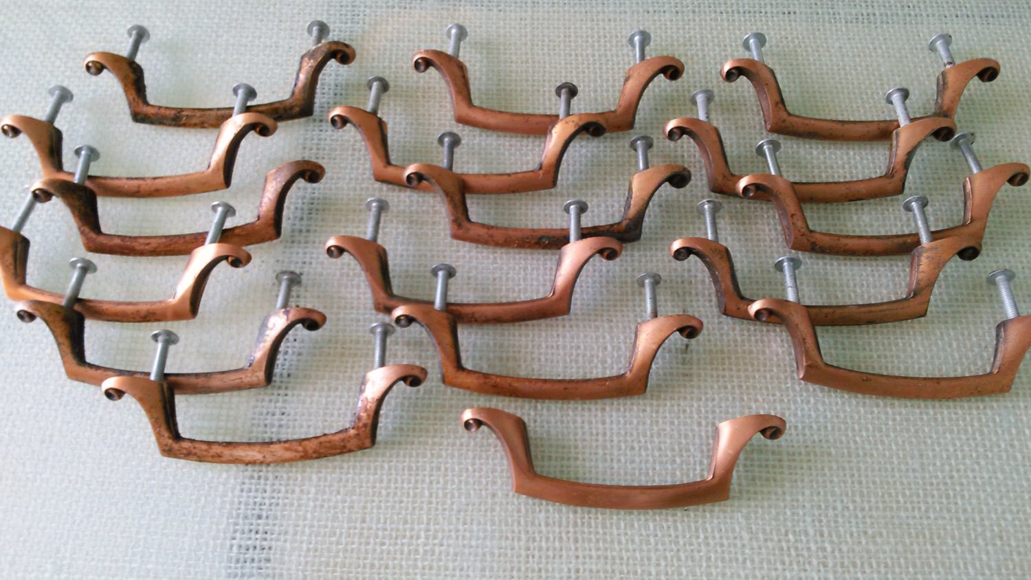 Lot of COPPER DRAWER PULLS, Salvaged Copper Drawer Pulls,Kitchen Drawer ...