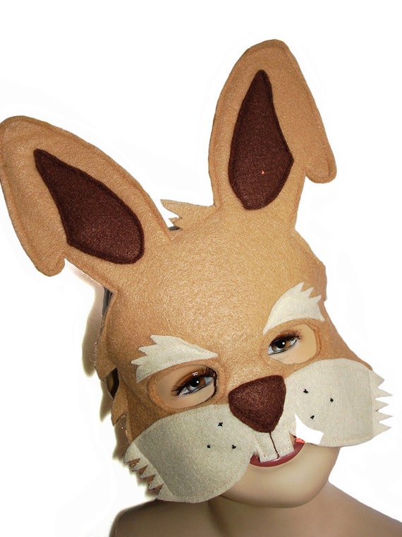 Children's Brown RABBIT Felt Mask